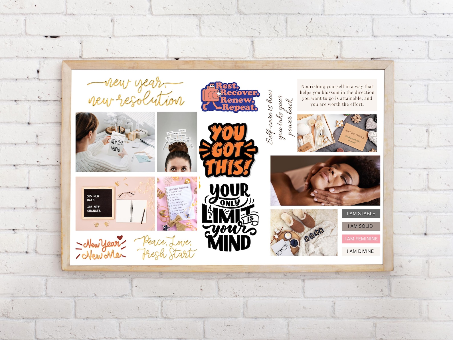 Vision Board Kit | Digital Goal Setting & Manifestation PDF | Printable ...