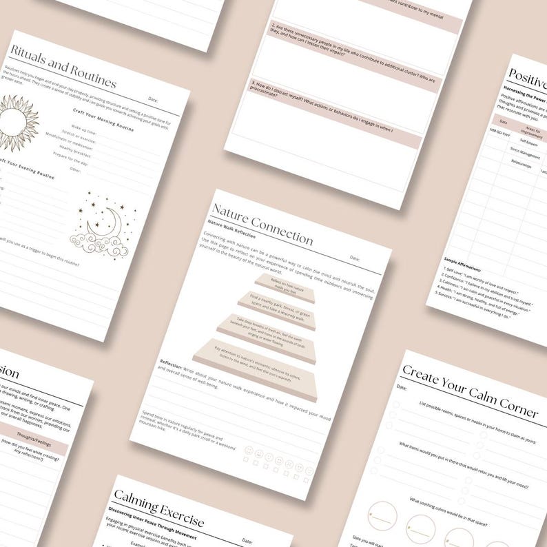 Printable Calming Your Mind Journal Digital Anxiety Relief and Stress ...