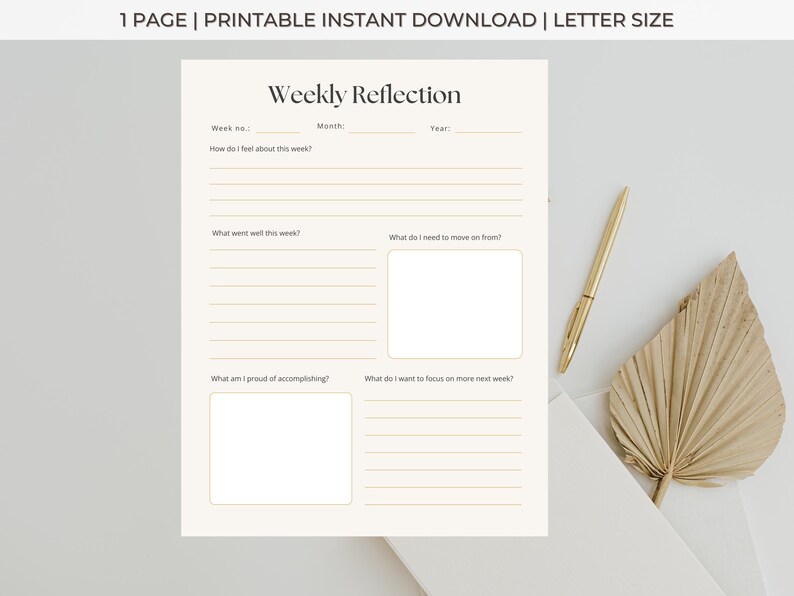 Weekly Reflection Journal | Guided Self-discovery & Personal Growth ...