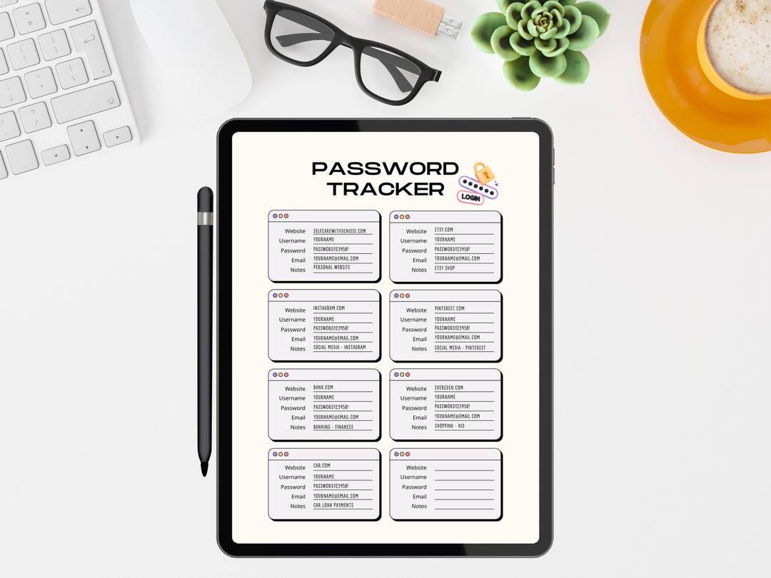 Password Tracker | Printable & Digital Logbook for Secure Login ...