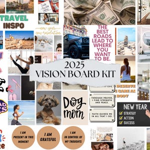 Vision Board Kit | Digital Goal Setting & Manifestation PDF | Printable ...