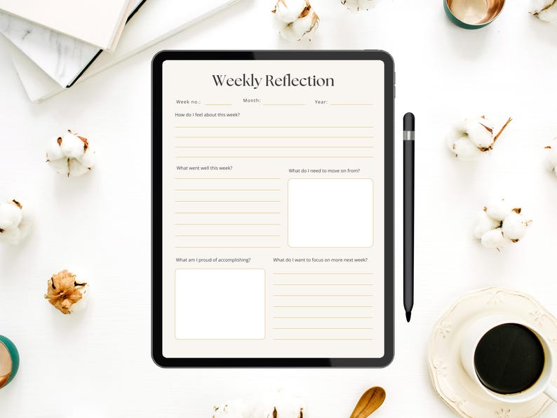 Weekly Reflection Journal | Guided Self-discovery & Personal Growth ...
