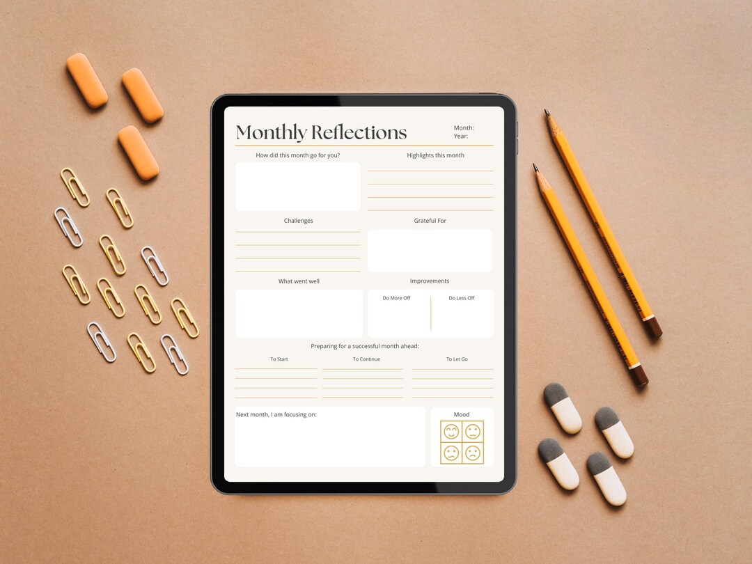 Monthly Reflection | PDF Printable and Digital Use | End of Month ...