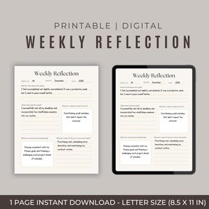 Weekly Reflection Journal | Guided Self-discovery & Personal Growth ...