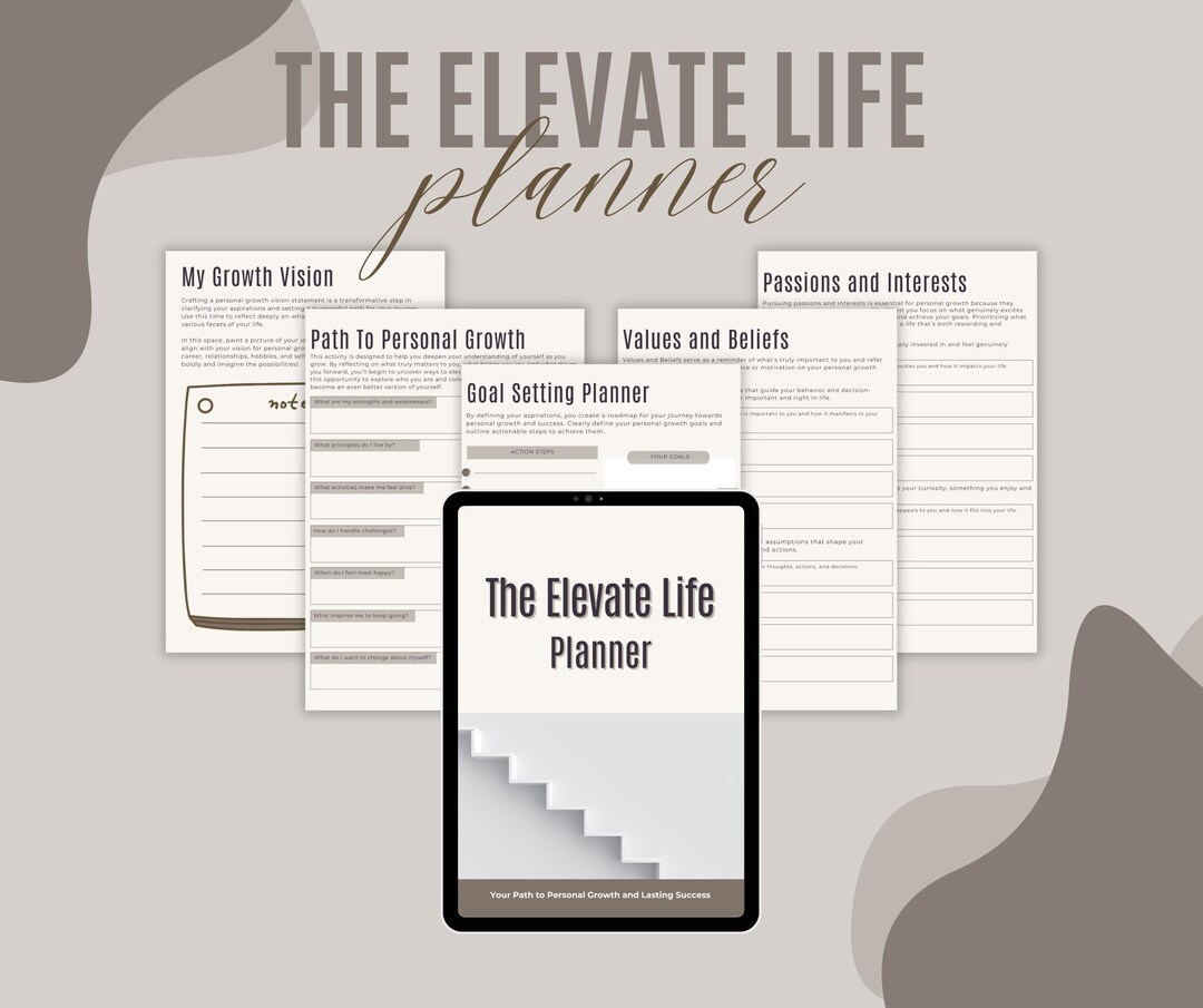 Personal Growth Planner | PDF Printable and Digital Use | Self ...