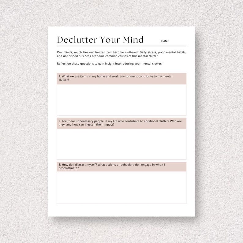 Printable Calming Your Mind Journal Digital Anxiety Relief and Stress ...
