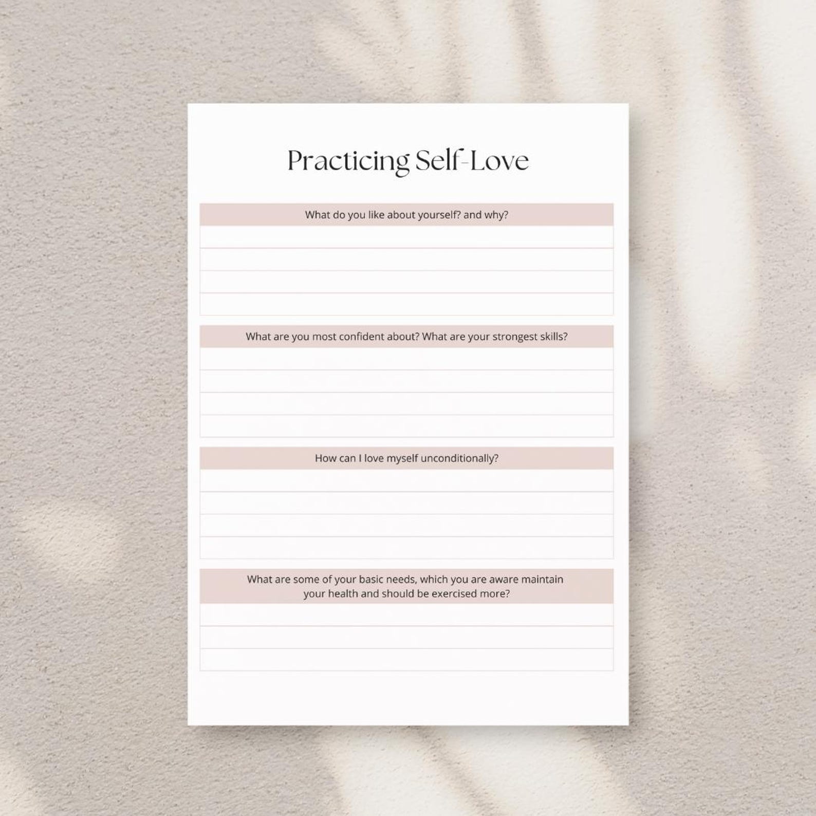 The Self-love Journal, Self Care Journal, Self Love Planner, Self Love ...