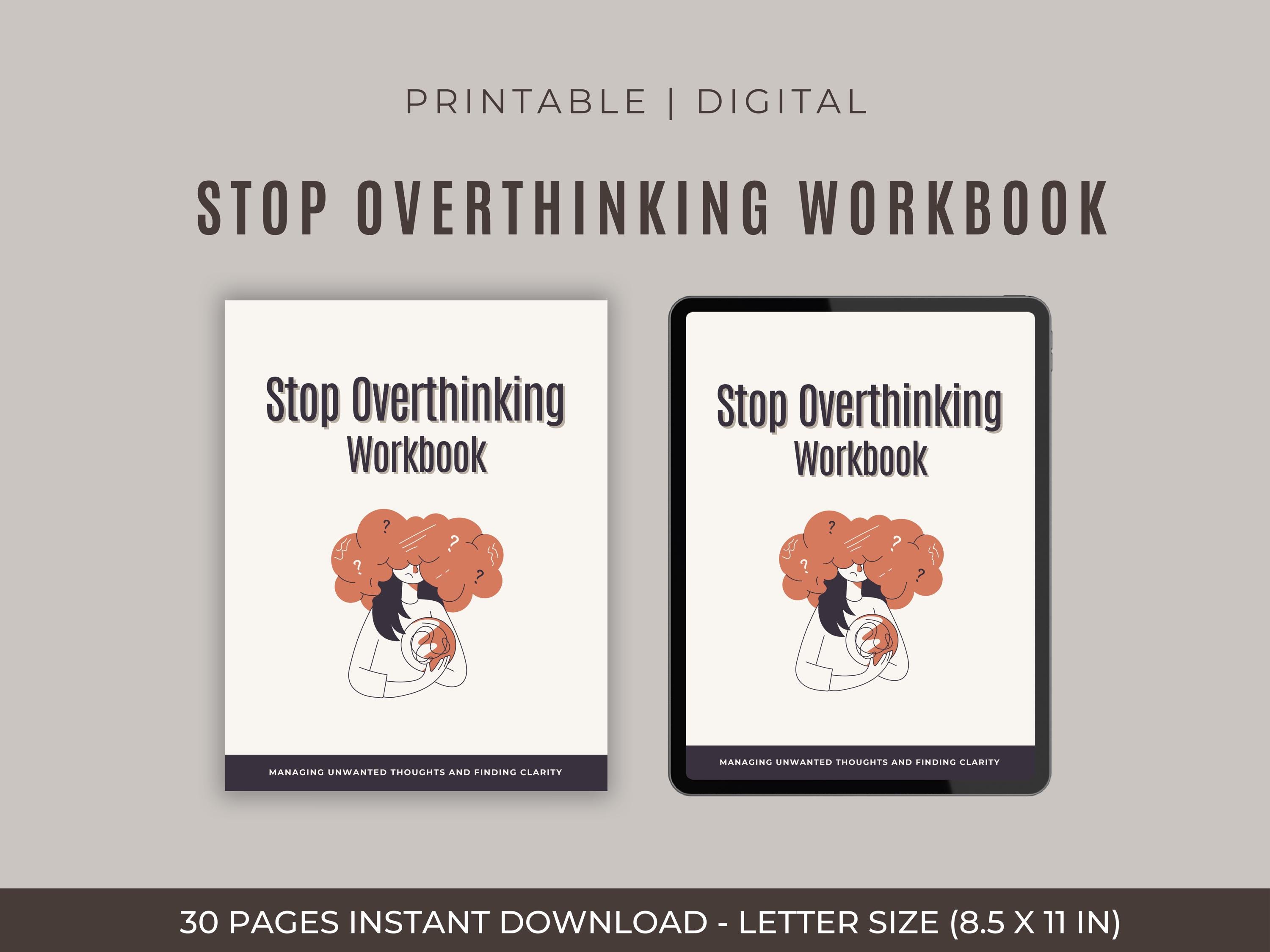 Stop Overthinking Workbook Printable Digital Download Daily Gratitude ...