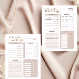 Wellness Tracker Planner Inserts Self-care, Sleep & Habit Tracker for ...