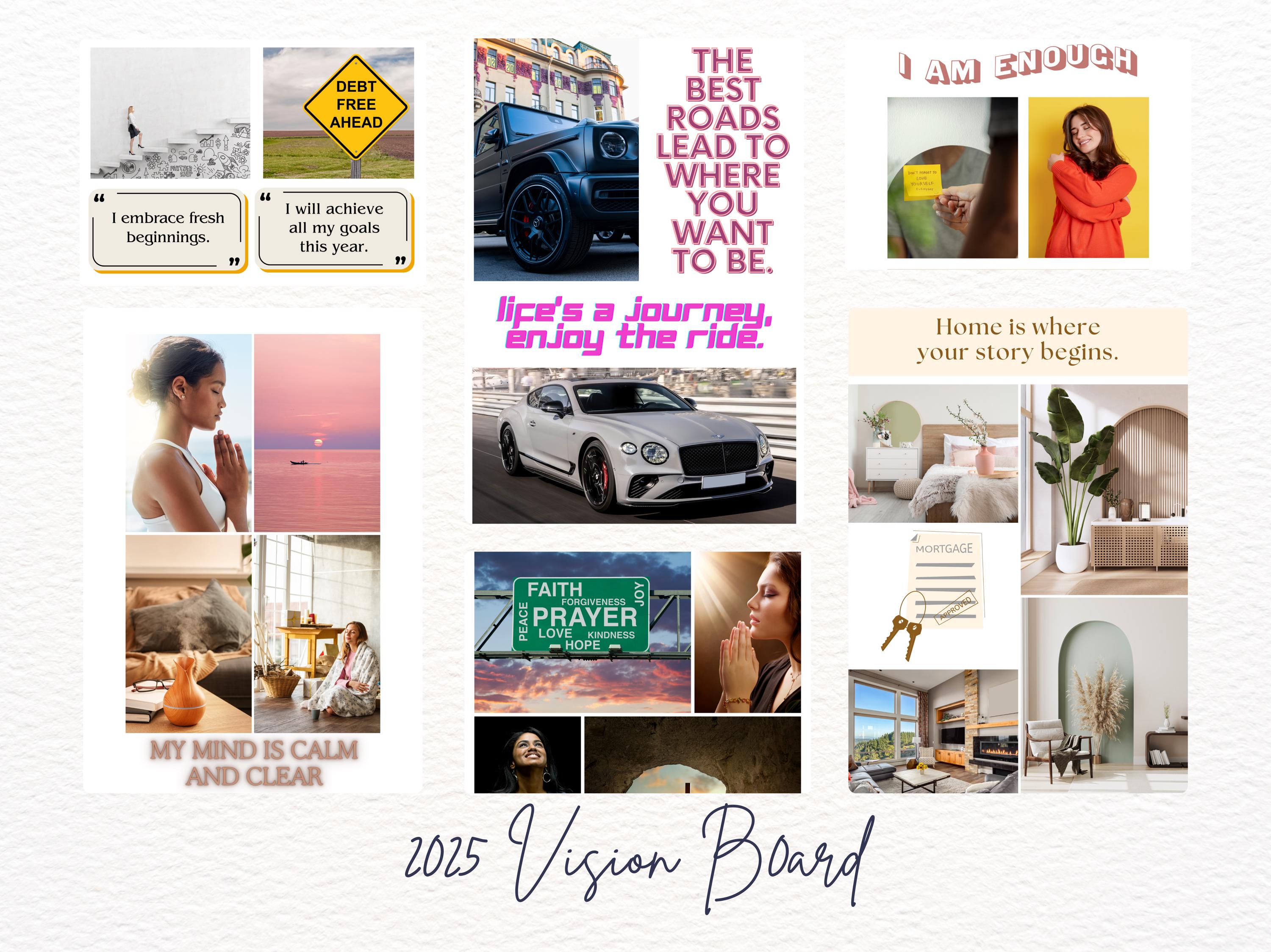Vision Board Kit | Digital Goal Setting & Manifestation PDF | Printable ...