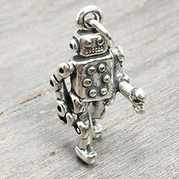 Blue Robot Necklace Cute Little Robot Charm Necklace Robot Jewelry ...