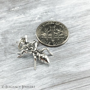 3D Sterling Silver Ant Charm, Insect, Fire Ant, Pest, .925 Silver, DIY ...