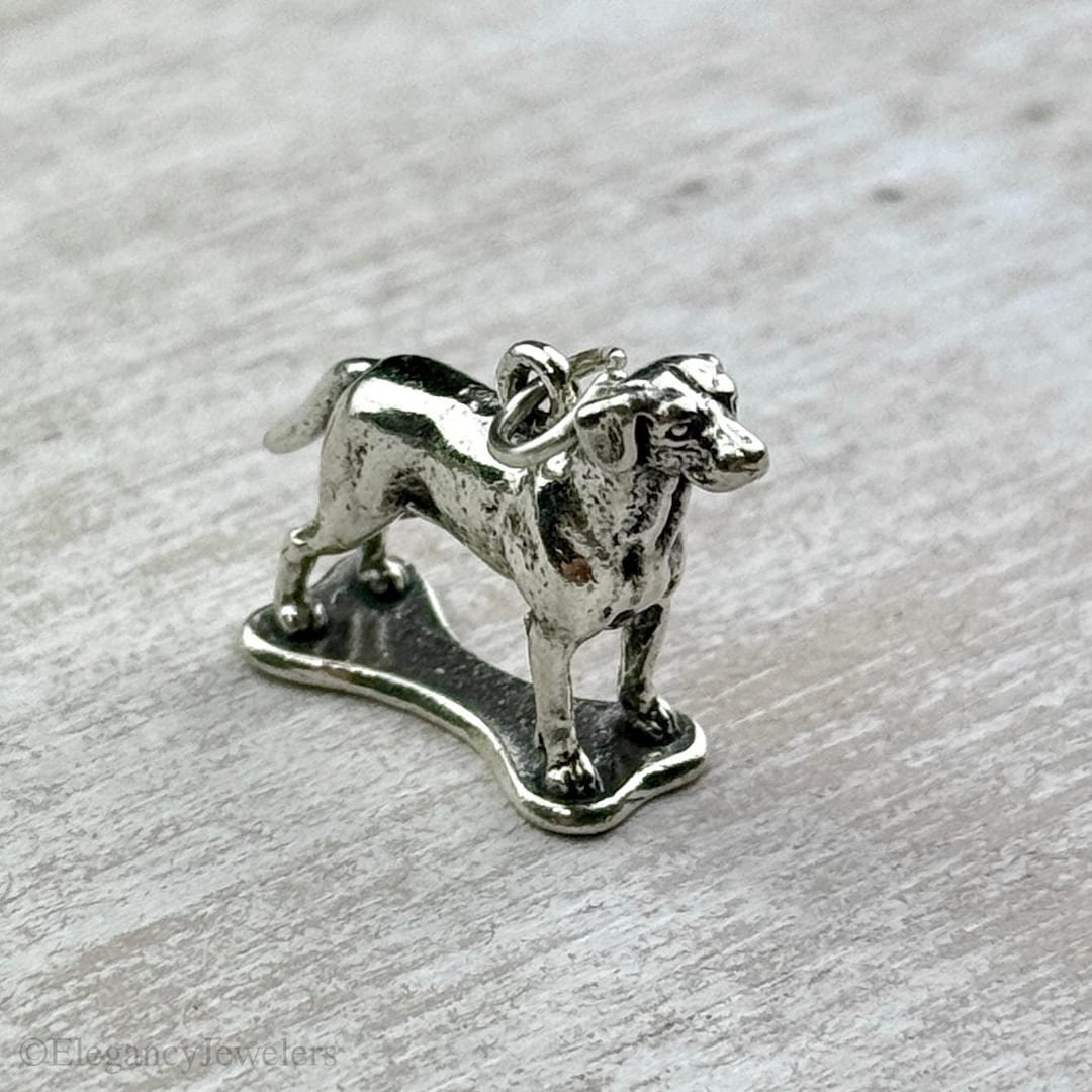 3D Sterling Silver Labrador Dog Charm, Lab, Animal, .925 Silver, DIY ...