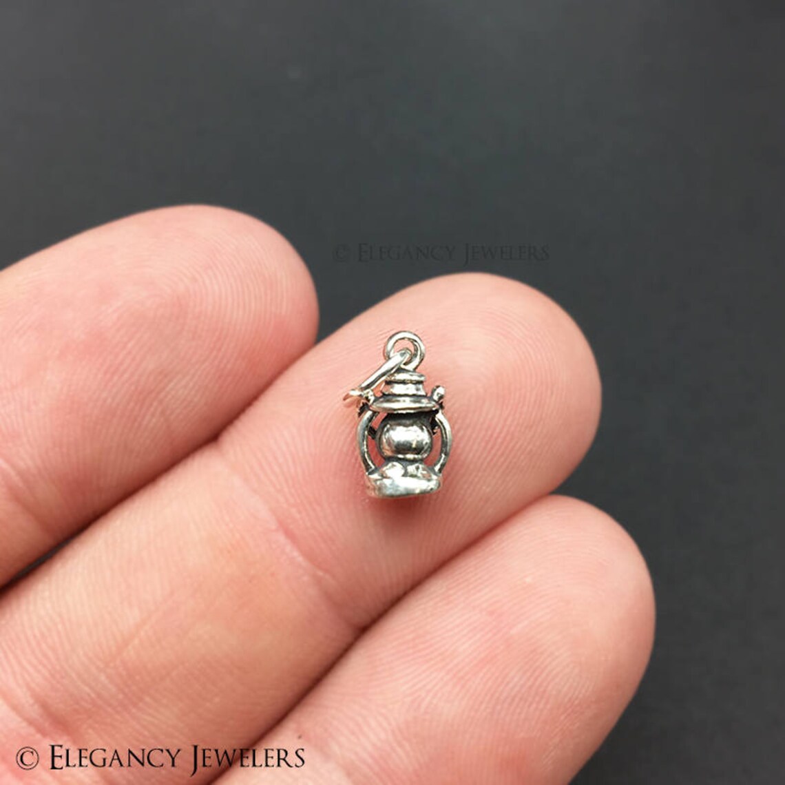 3D Sterling Silver Lantern Charm, Camping, Travel, .925 Silver, DIY ...