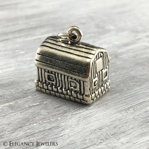 3D Sterling Silver Country Barn Charm, Farmer, Farm, .925 Silver, DIY ...