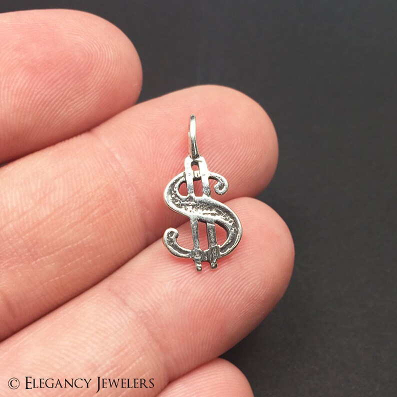 Sterling Silver Money Symbol Charm, Dollar, .925 Silver, DIY, Bracelet ...