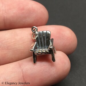 Sterling Silver Adirondack Chair Charm, .925 Silver, Camping, Cabin ...