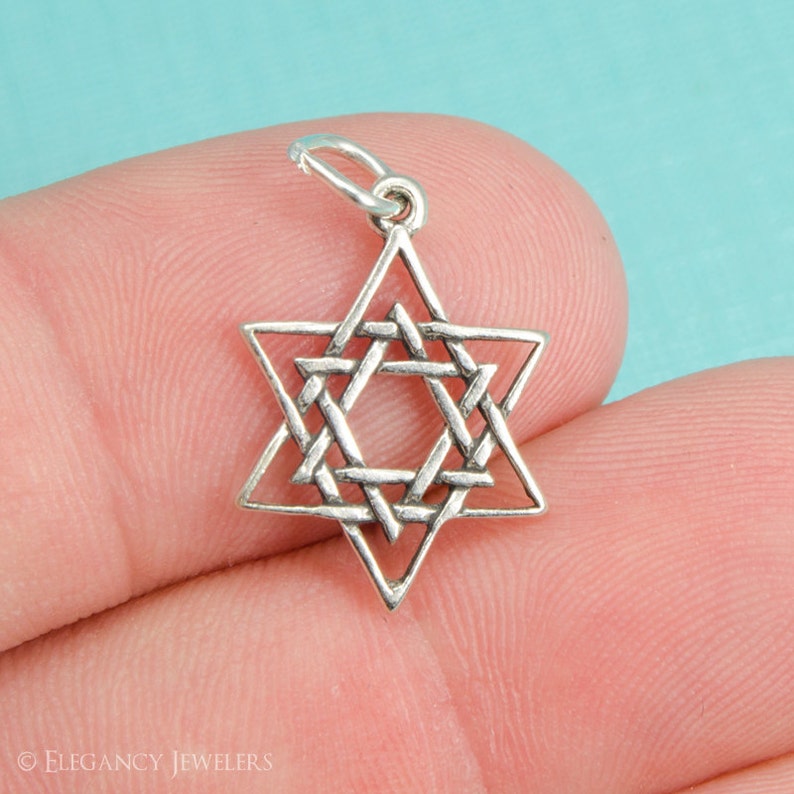 925 Sterling Silver Interlaced Star of David Bracelet Charm, DIY ...