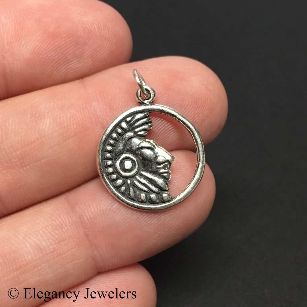 Sterling Silver Mayan Icon Charm, Mexico, Glyph, Travel, Cancun, .925 ...