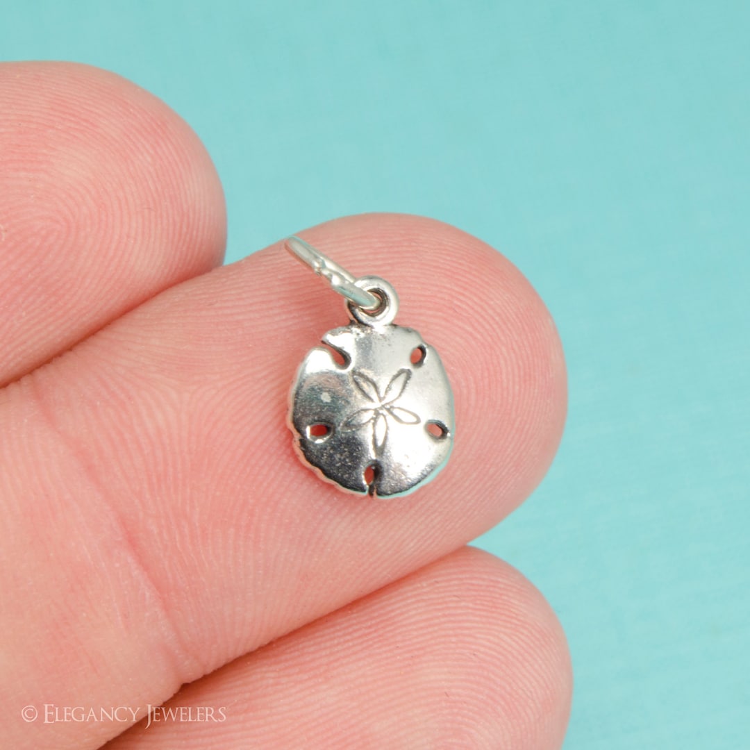 925 Sterling Silver Small Mini Sand Dollar Ocean Bracelet Charm, DIY ...