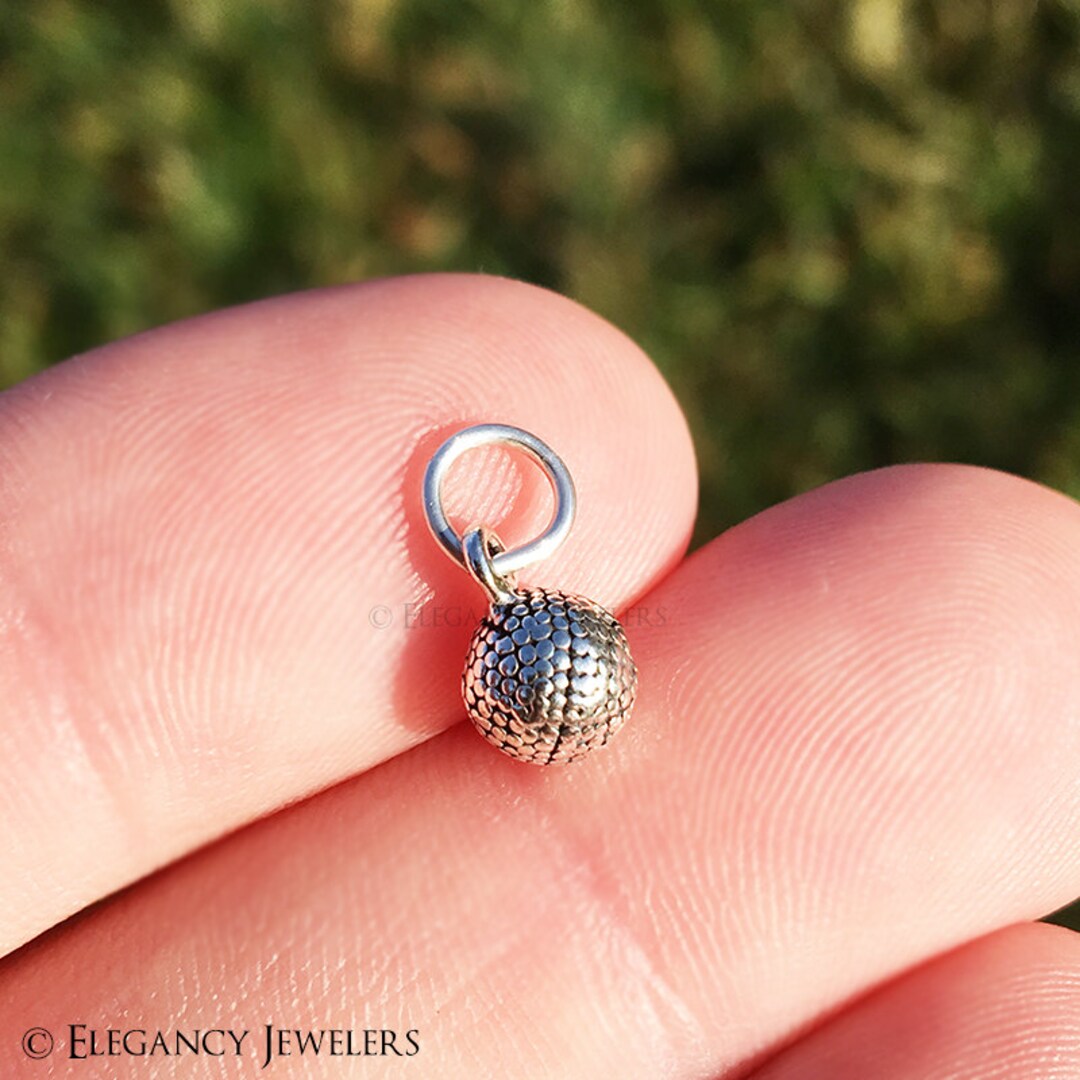 3D Sterling Silver Golf Ball Charm, Golfing, .925 Silver, DIY, Bracelet ...