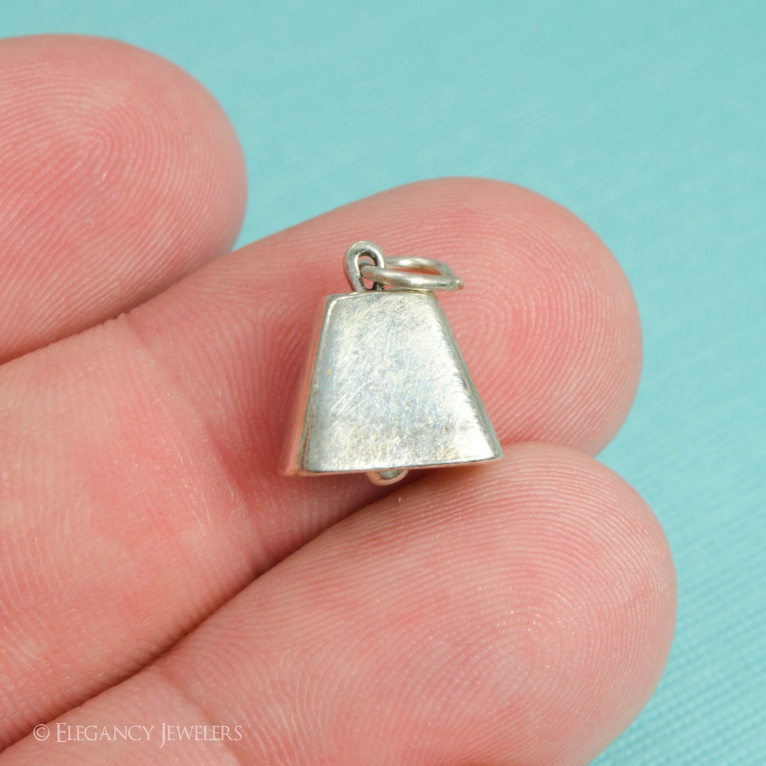 Sterling Silver 3D Cow Bell Bracelet Charm, Farming, Cowbell, Country ...