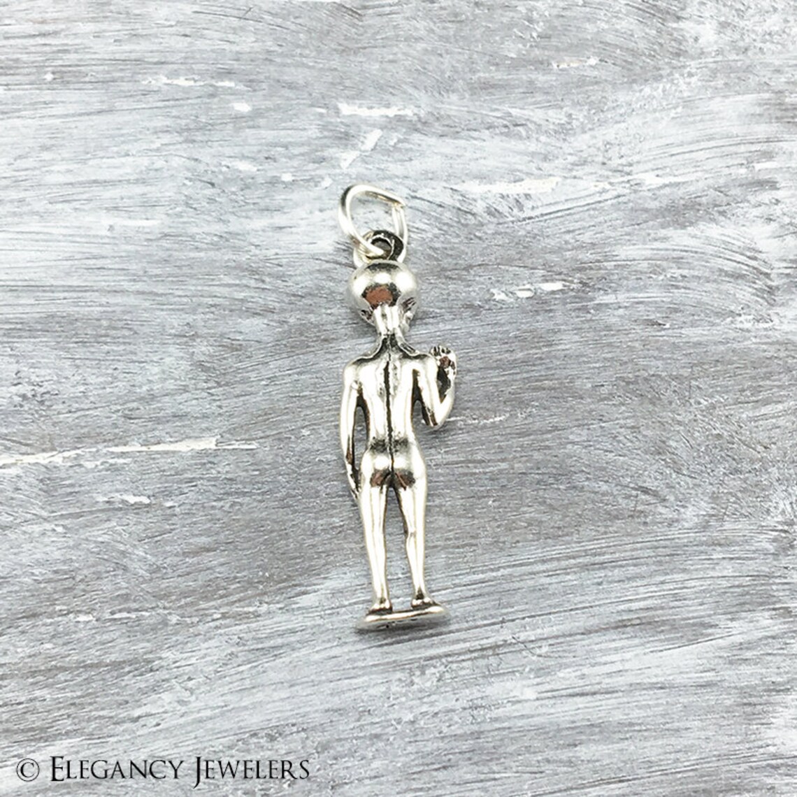 3D Sterling Silver Alien Charm, Space, Extraterrestrial, .925 Silver ...