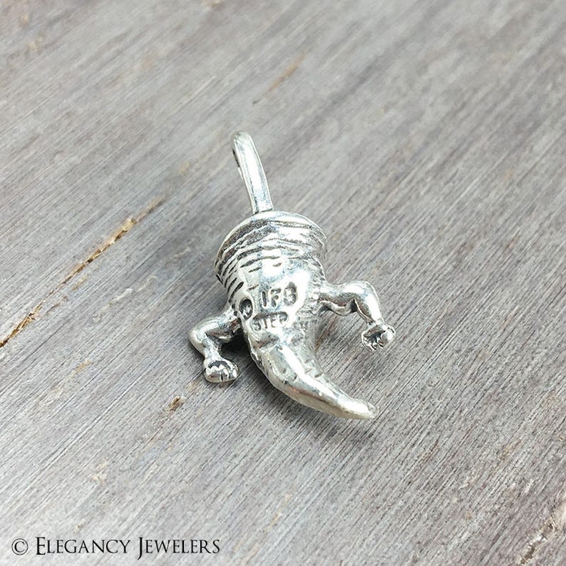 3D Sterling Silver Tornado Charm, Cyclone, Weather, Storm, .925 Silver ...
