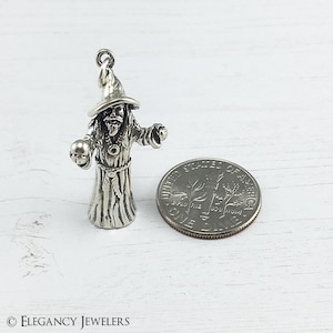 3D Sterling Silver Wizard Charm, Magic, Halloween, .925 Silver, DIY ...