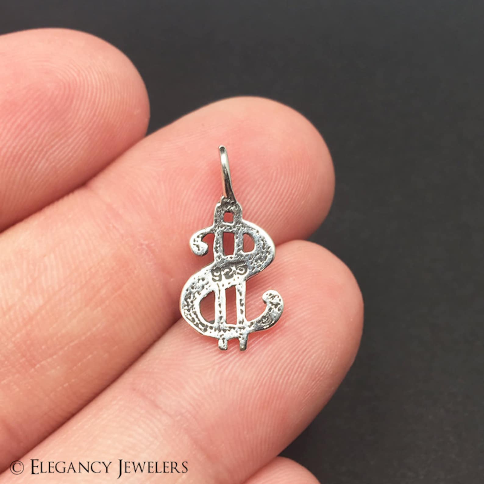 Sterling Silver Money Symbol Charm, Dollar, .925 Silver, DIY, Bracelet ...