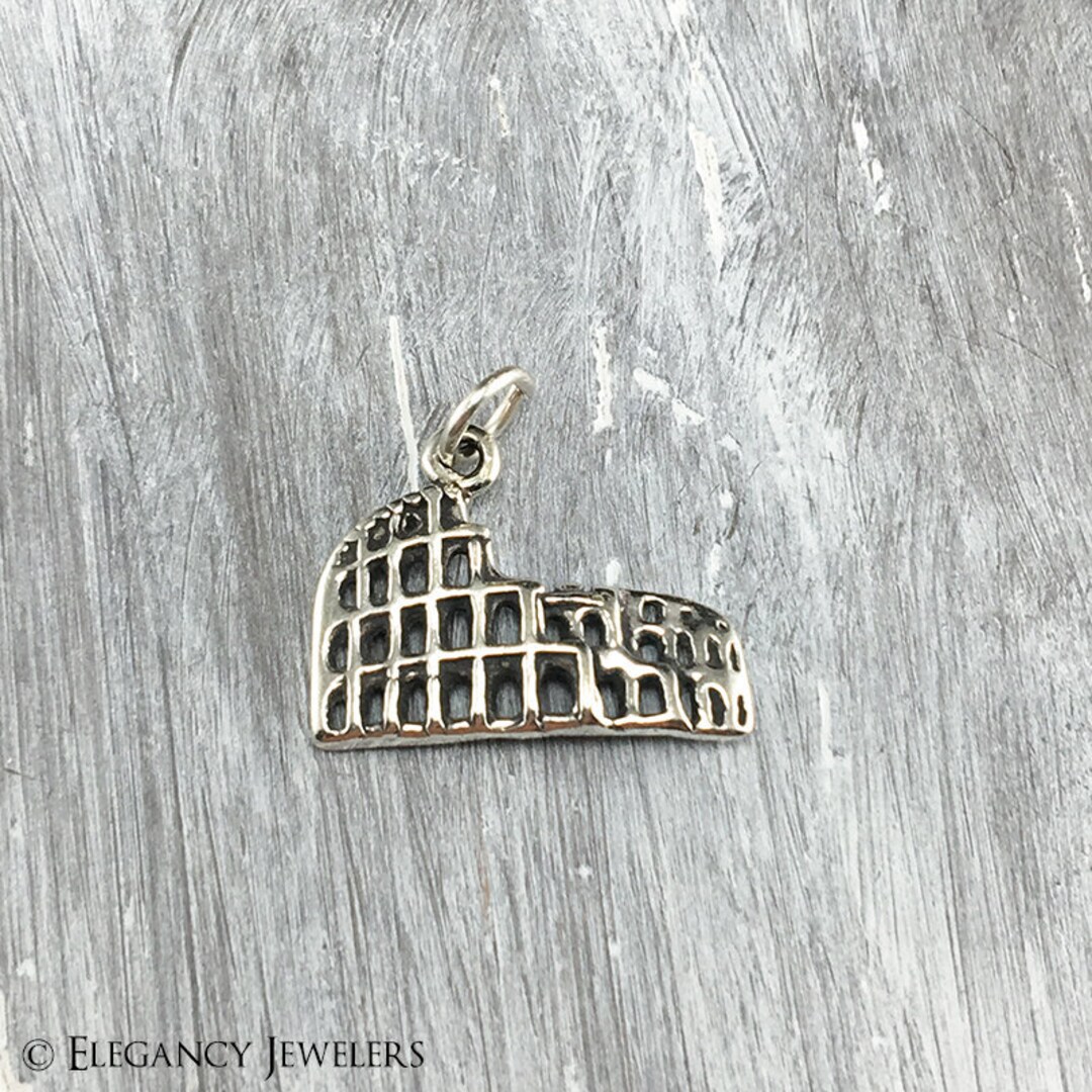 925 Sterling Silver Roman Colosseum Charm, Italy, Rome, DIY, Pendant ...