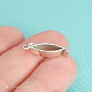 Sterling Silver Jesus Fish Bracelet Charm, Ichthys, Christian, .925 ...