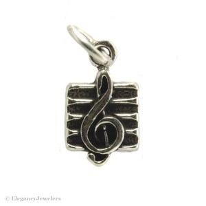 Sterling Silver Small Music Note Bracelet Charm, Clef Note, Artist ...