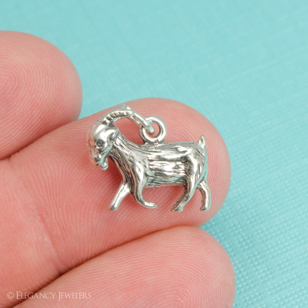 Sterling Silver 3D Goat Bracelet Charm, Farm, Animal, Pendant, Jewelry ...