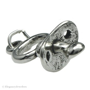 Sterling Silver Pacifier Bracelet Charm, Newborn, Baby, Child, .925 ...