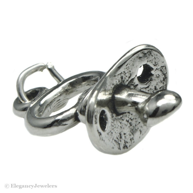 Sterling Silver Pacifier Bracelet Charm, Newborn, Baby, Child, .925 ...