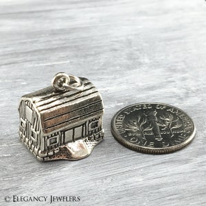 3D Sterling Silver Country Barn Charm, Farmer, Farm, .925 Silver, DIY ...