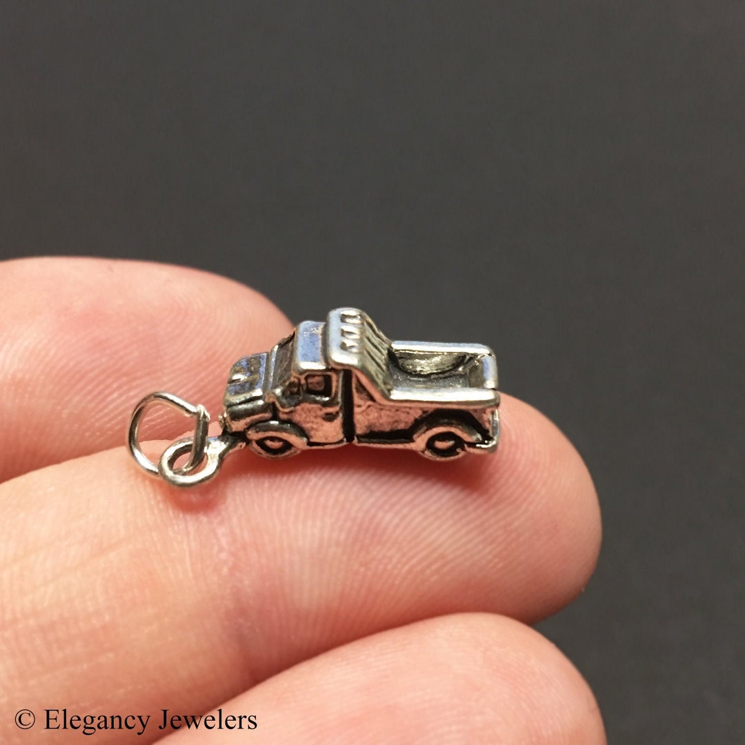 Sterling Silver Dump Truck Charm, .925 Silver, Construction, Excavation ...
