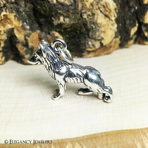 3D Sterling Silver German Shepherd Bracelet Charm, Dog, Pet, Jewelry ...