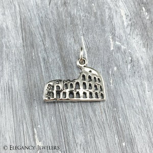 925 Sterling Silver Roman Colosseum Charm, Italy, Rome, DIY, Pendant ...