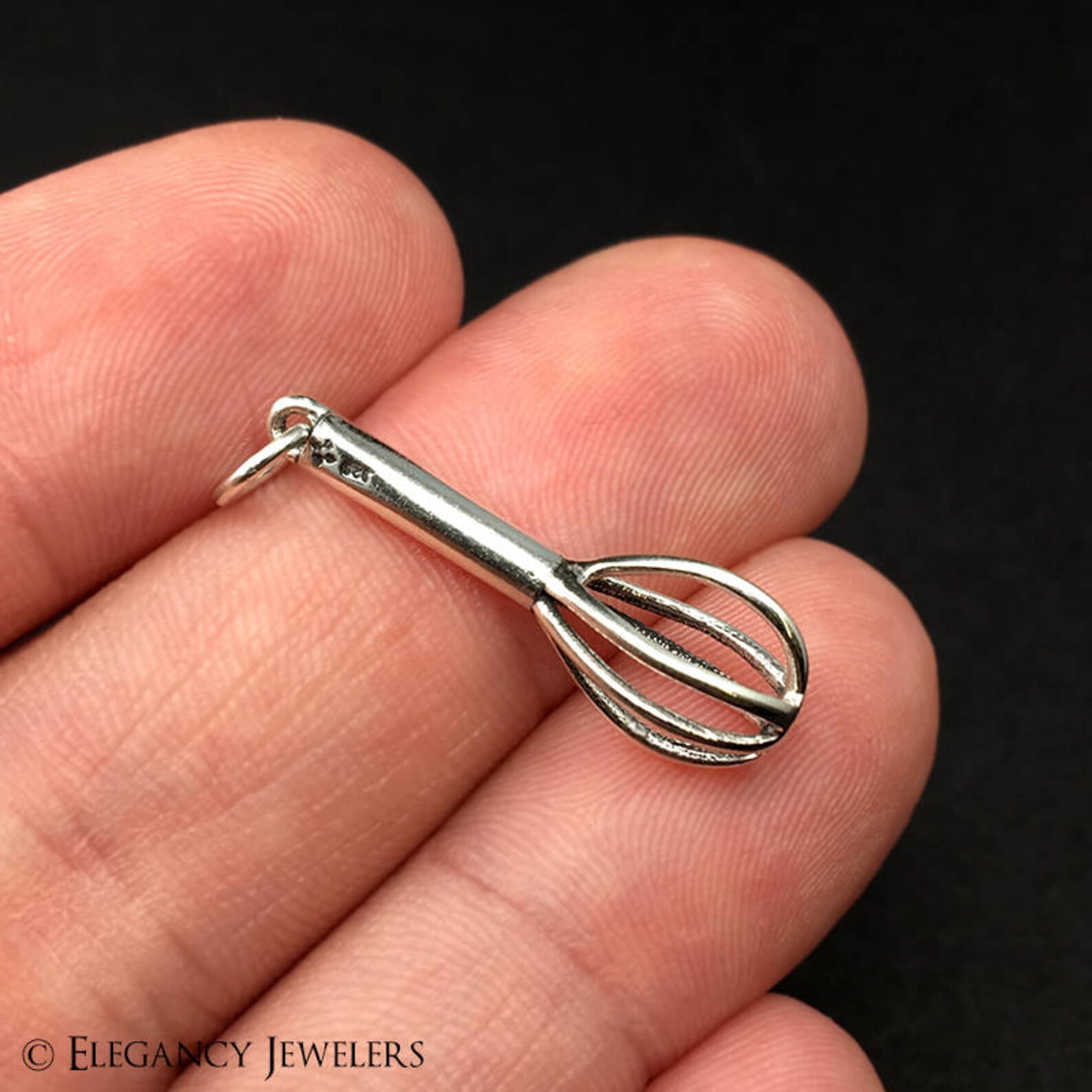 3D Sterling Silver Kitchen Whisk Charm, Chef, Cooking, .925 Silver, DIY ...