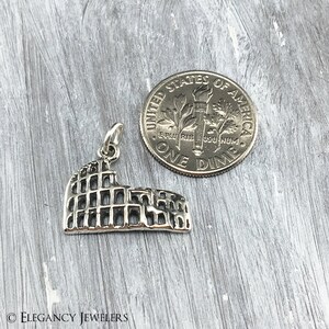 925 Sterling Silver Roman Colosseum Charm, Italy, Rome, DIY, Pendant ...