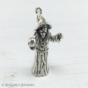 3D Sterling Silver Wizard Charm, Magic, Halloween, .925 Silver, DIY ...