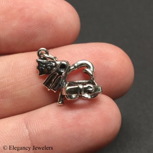 Sterling Silver Snorkeling Charm, .925 Silver, Beach, Diving, Swimming ...