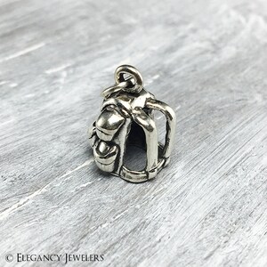 3D Sterling Silver Hiking Backpack Charm, Camping, Nature, Hiker, .925 ...