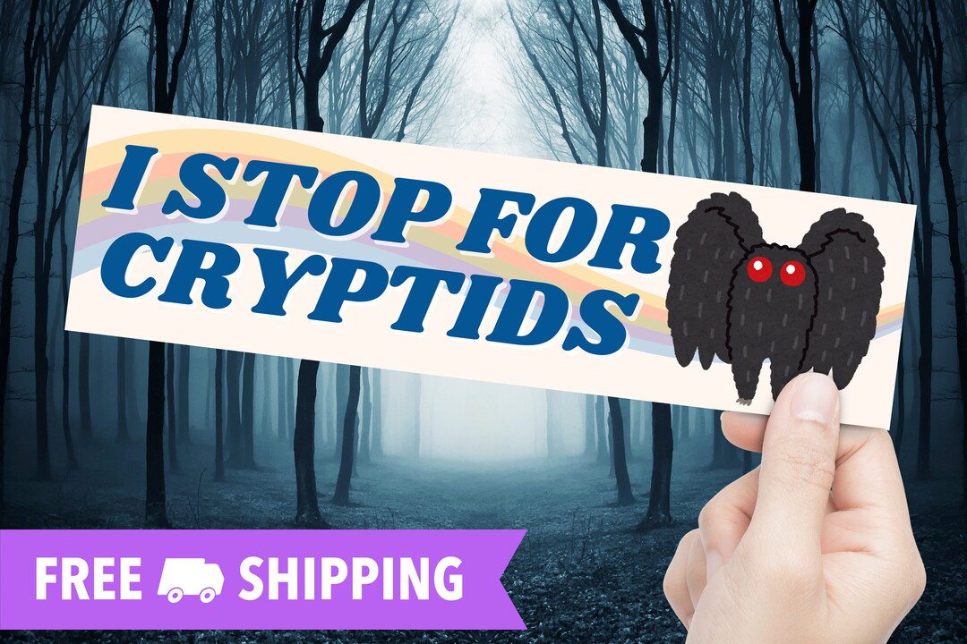 Mothman Bumper Sticker, Retro 70s Style Vinyl Funny Cryptid Sticker ...