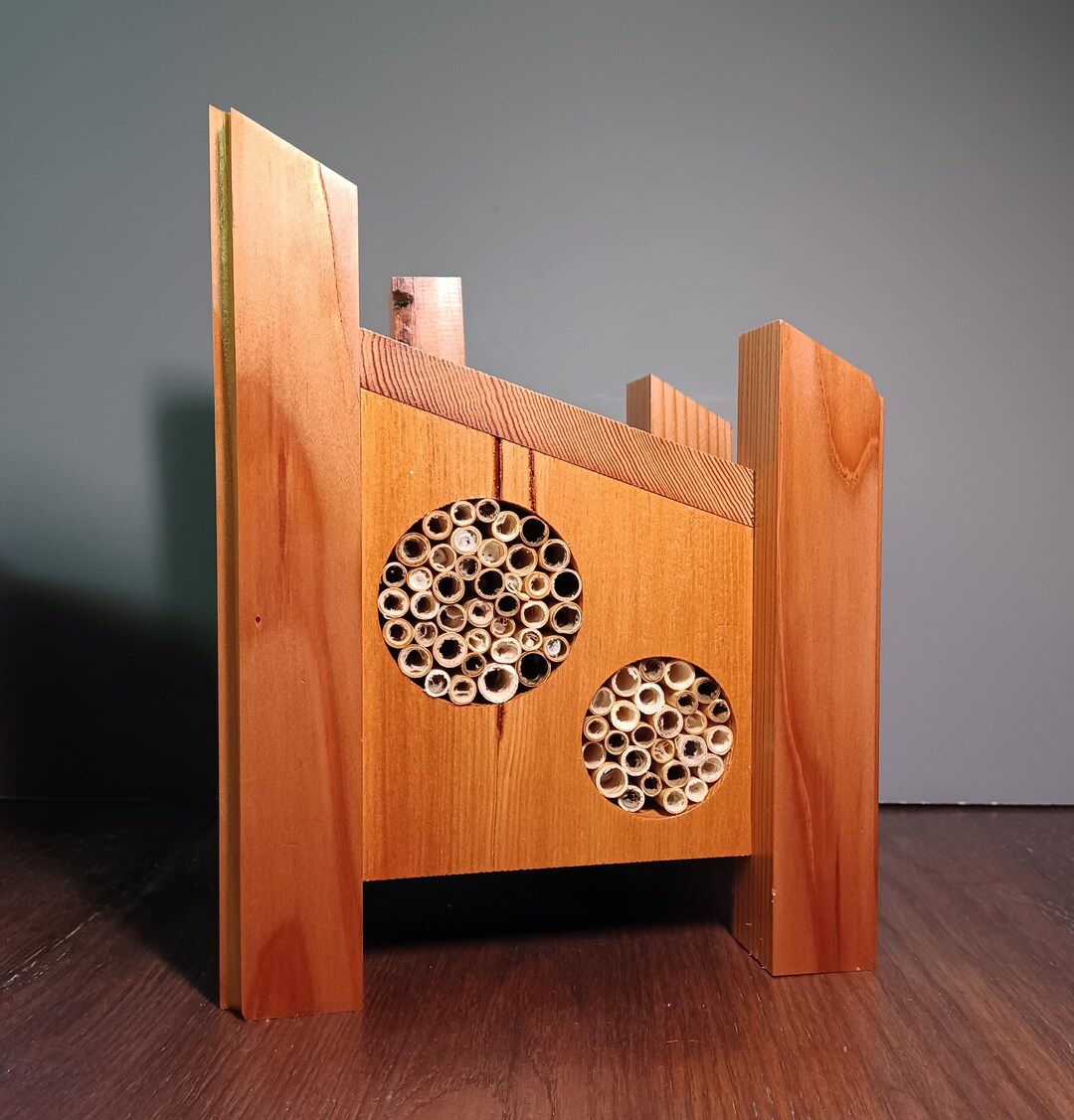 ONE OF A KIND! Unique Bee Nesting House, Custom Handmade Beehouse + Bee ...