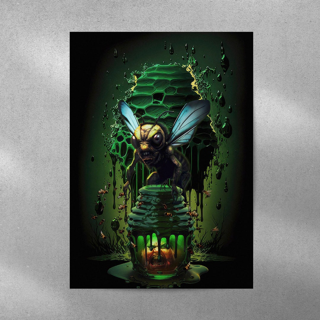 Mutant HONEYBEE Monster, Green Alien Slime Beehive, Zombie Head HORROR ...