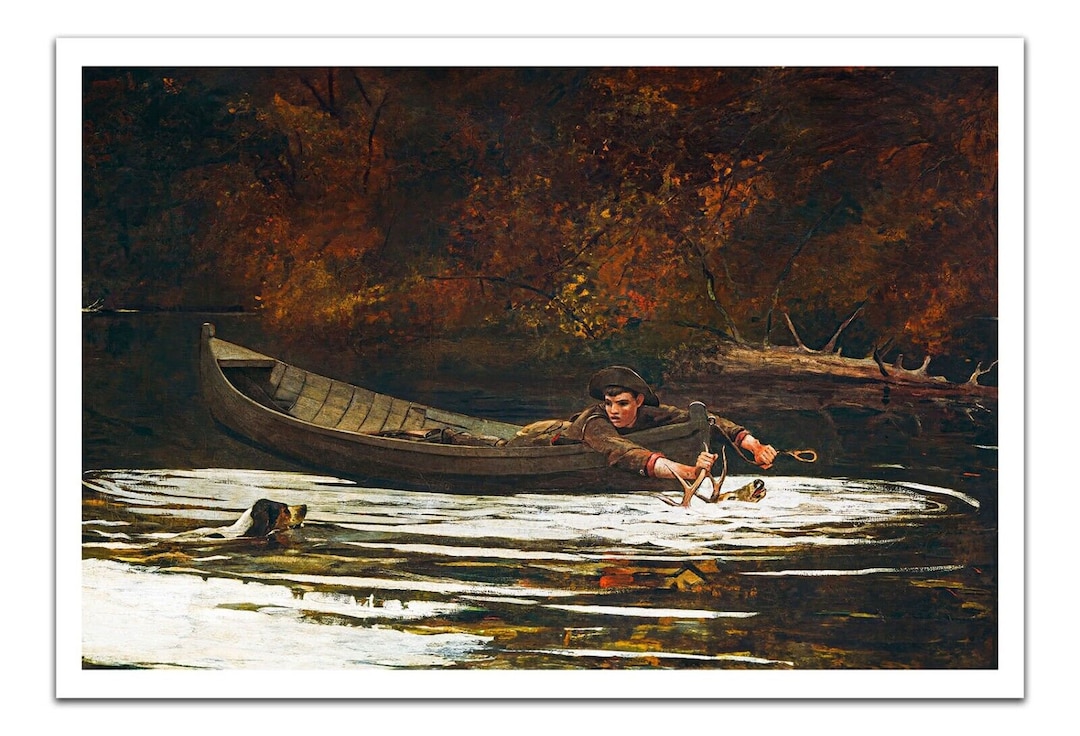 Winslow Homer HOUND AND HUNTER 1892 Vintage Painting -unframed- Premium ...