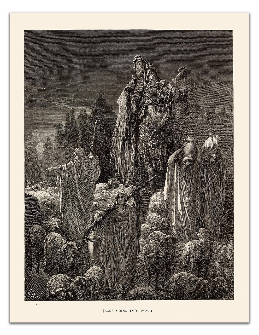Gustave Dore: JACOB Going Into EGYPT (1891) Vintage Illustration Bible ...